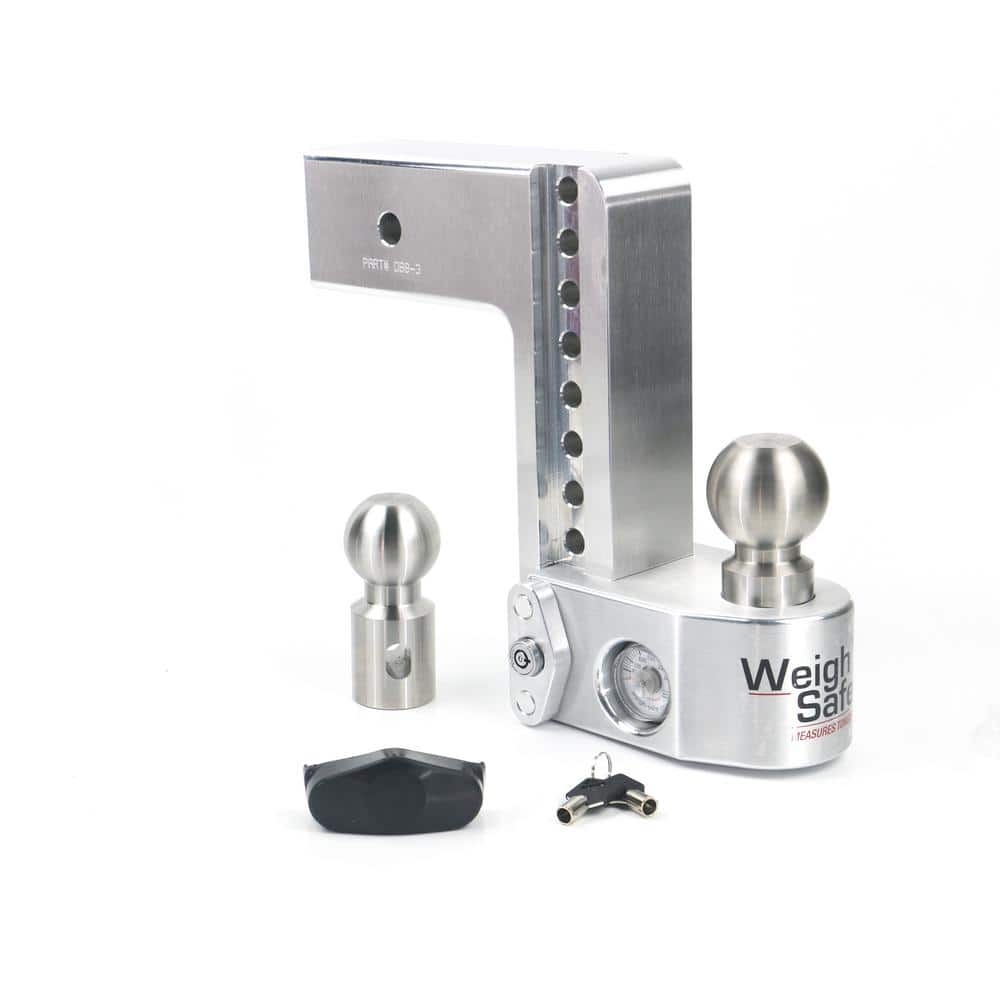Weigh Safe Aluminum 10" Adjustable Trailer Hitch for 3" Receiver w ...