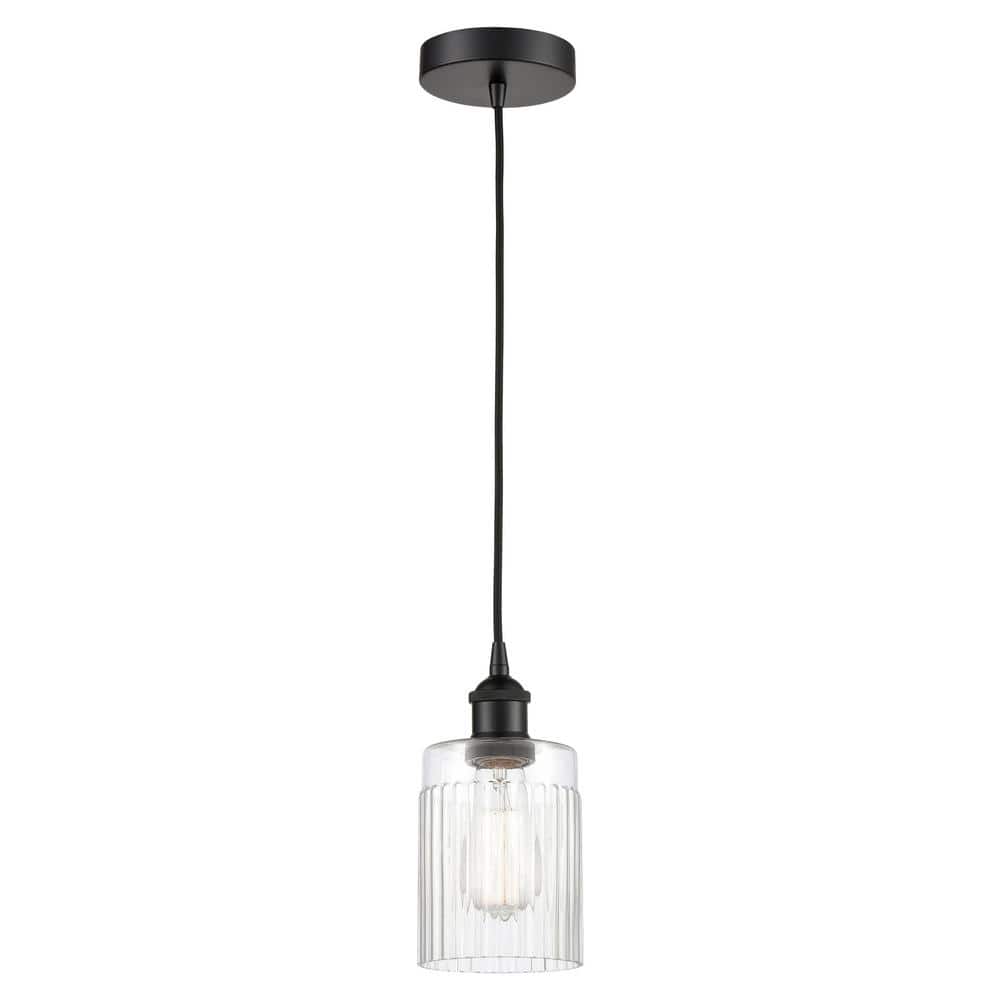 Innovations Hadley 60-Watt 1-Light Matte Black Standard Mini Pendant ...