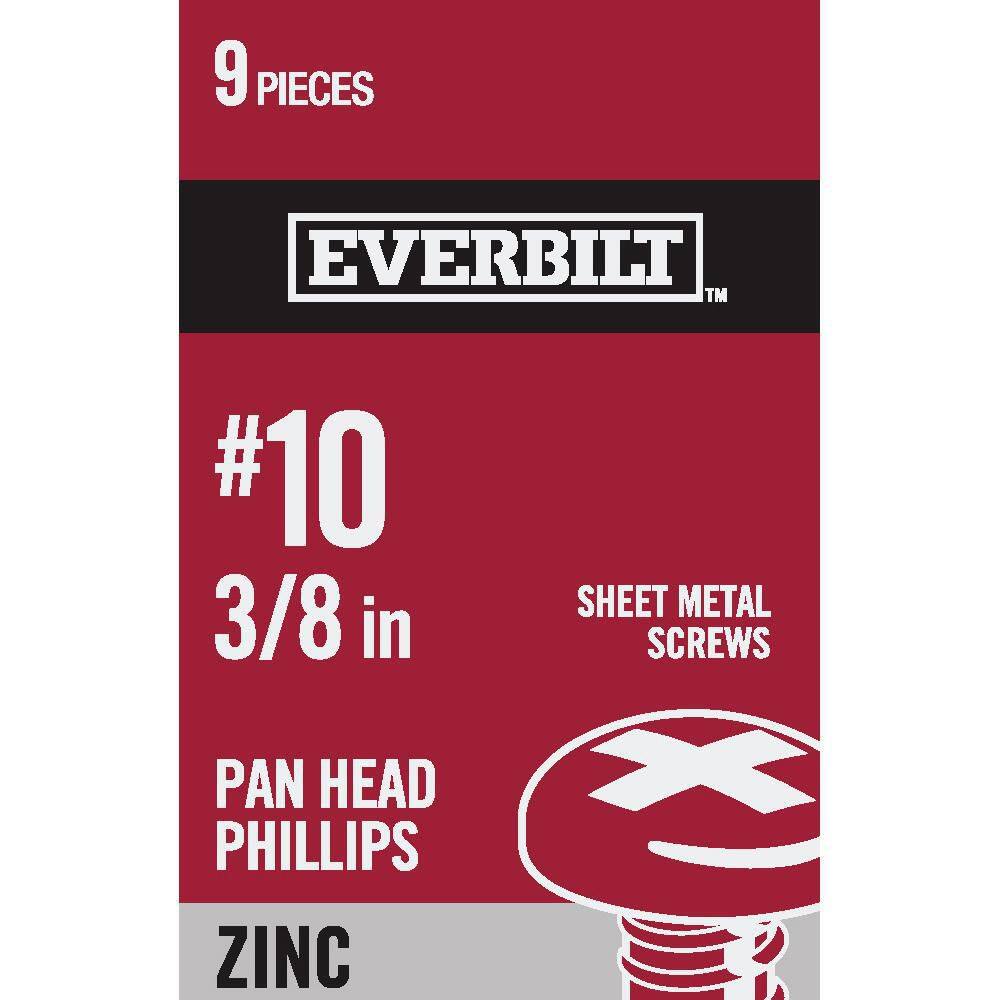 Everbilt 10 X 3 8 In Phillips Pan Head Zinc Plated Sheet Metal Screw Everbilt 10 X 3 8 In Phillips Pan Head Zinc Plated Sheet Metal Screw