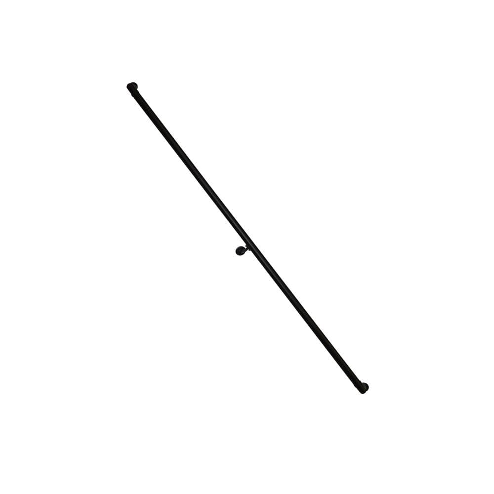 Weatherables 8 ft. L x 1.5 in. D Textured Black Aluminum ADA Rail/Grab ...