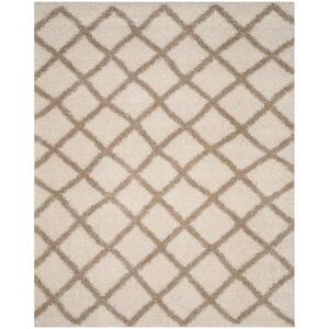 SAFAVIEH Dallas Shag Beige/Ivory 8 ft. x 10 ft. Geometric Multi ...