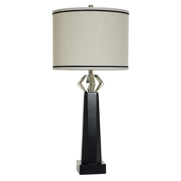 StyleCraft 35.25 in. Black Transitional 1-Light Standard Floor Lamp for ...