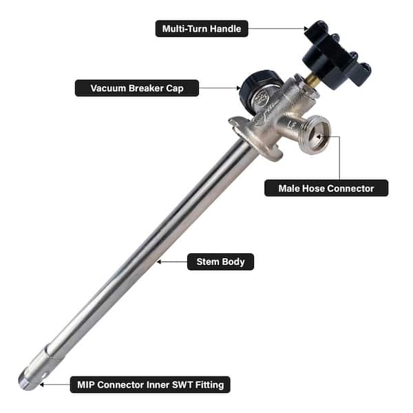 PLUMBFLEX 10 in. Anti-Siphon Sillcock Frost Free Outdoor Faucet with 1/ ...