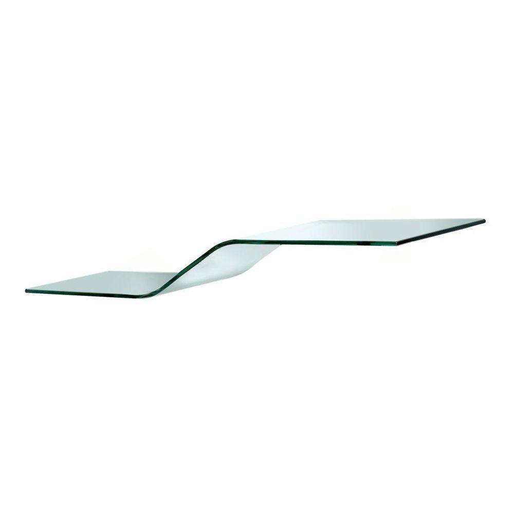 Home Decorators Collection 8 in. x 40 in. Opaque Wave Glass Shelf ...