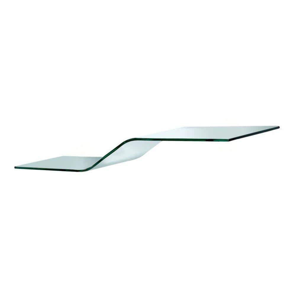 Home Decorators Collection 8 in. x 40 in. Opaque Wave Glass Shelf ...