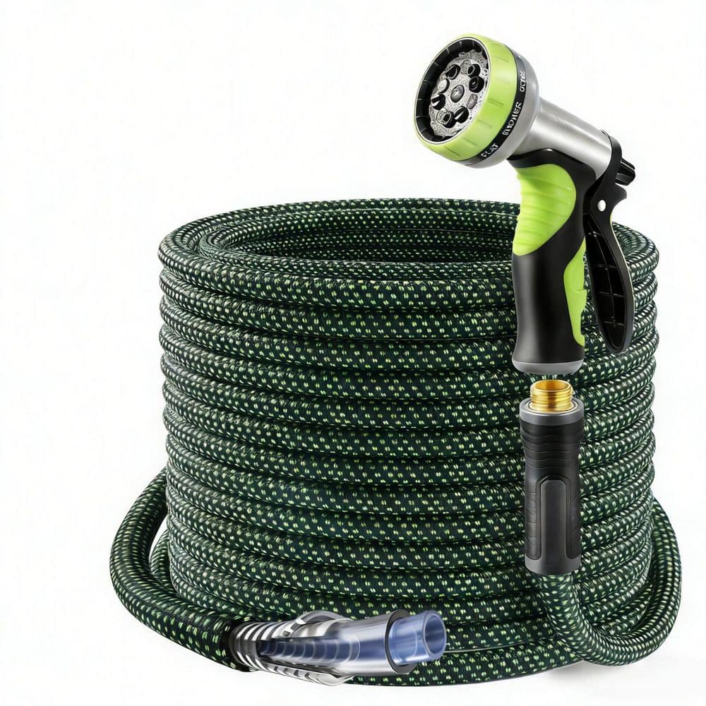 0.75 in. x 50 ft. Garden Hose with 10 Function Sprayer and Leak Proof ...