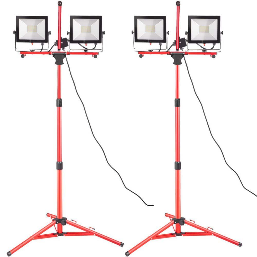 GIVIMO Dual-Head 120-Volt 10000 Lumen LED Tripod Work Light Corded ...