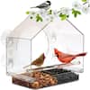 10 in. x 10 in. Outdoor Clear Window Bird Feeder - Clear Window Mount ...