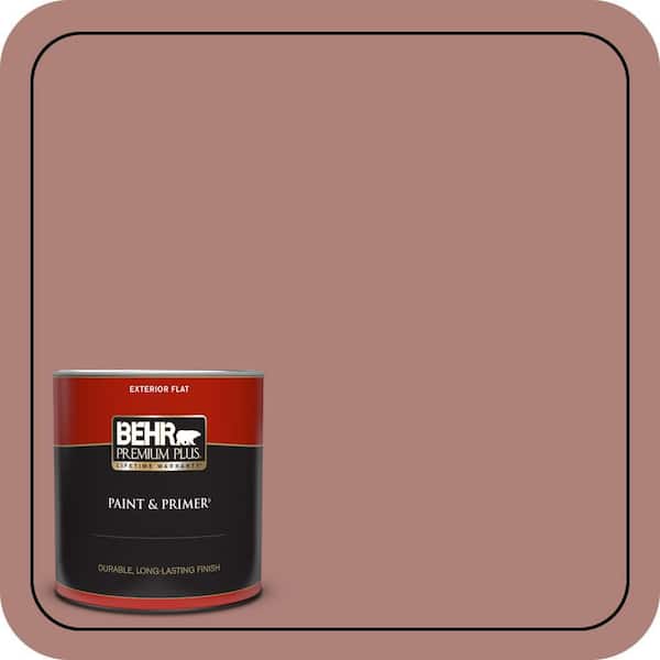 BEHR PREMIUM PLUS 1 qt. #S170-5 Smoke Bush Rose Flat Exterior Paint ...