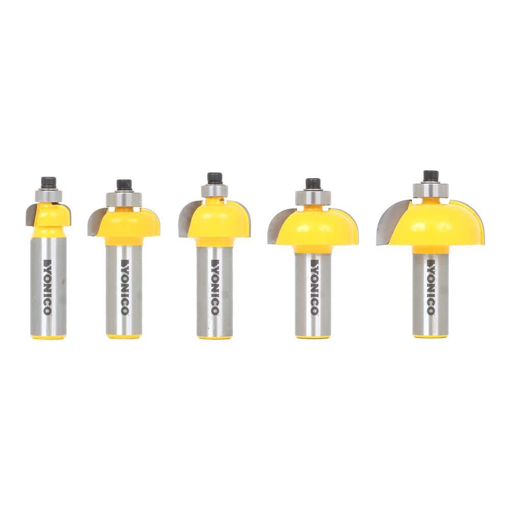 Yonico Cove Edge Forming 1/2 in. Shank Carbide Tipped Router Bit Set (5 ...