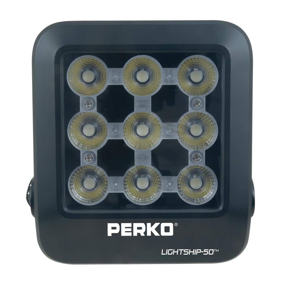 perko Lightship 50 High Performance LED Floodlight-7,500 Lumens, Black ...