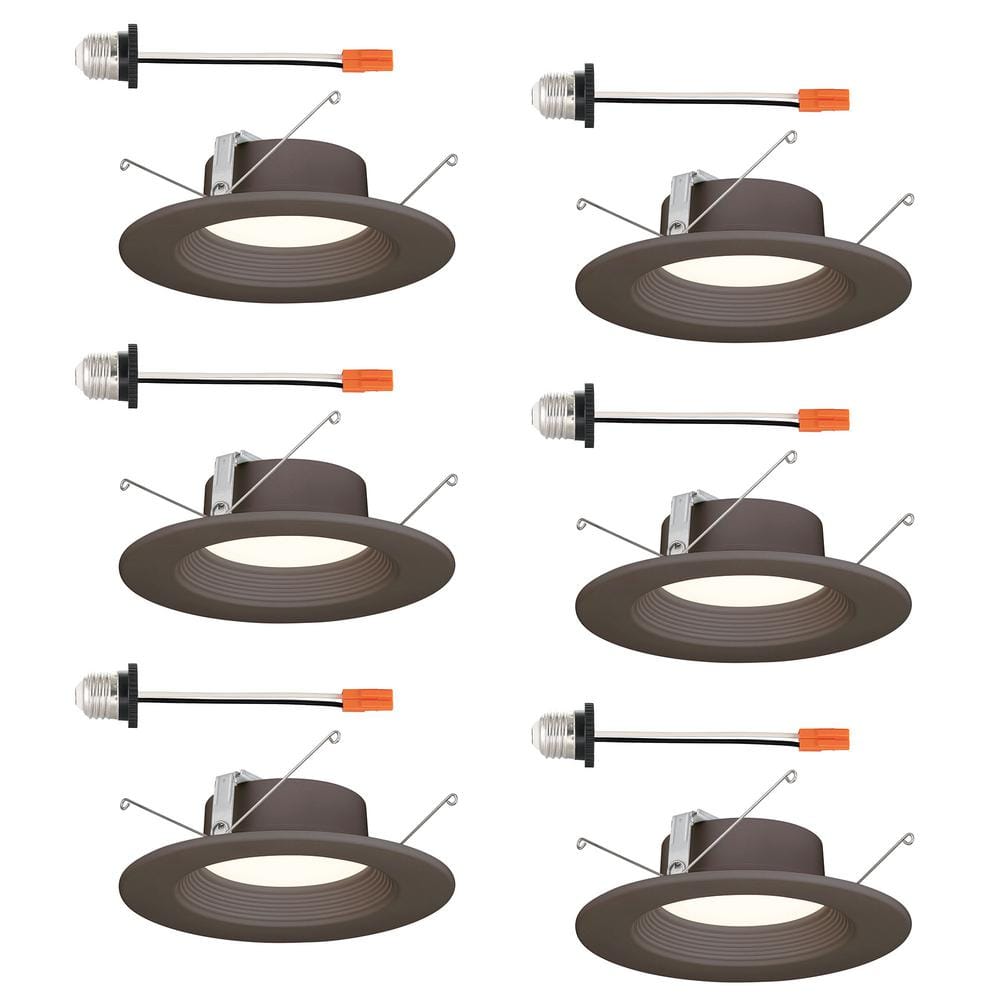 EnviroLite EnviroLite 5in. / 6 in. Integrated LED Bronze Round Baffle ...
