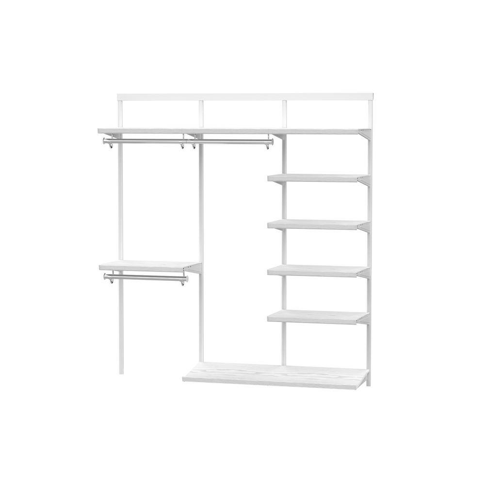 Everbilt Genevieve 6 ft. White Adjustable Closet Organizer Double and ...