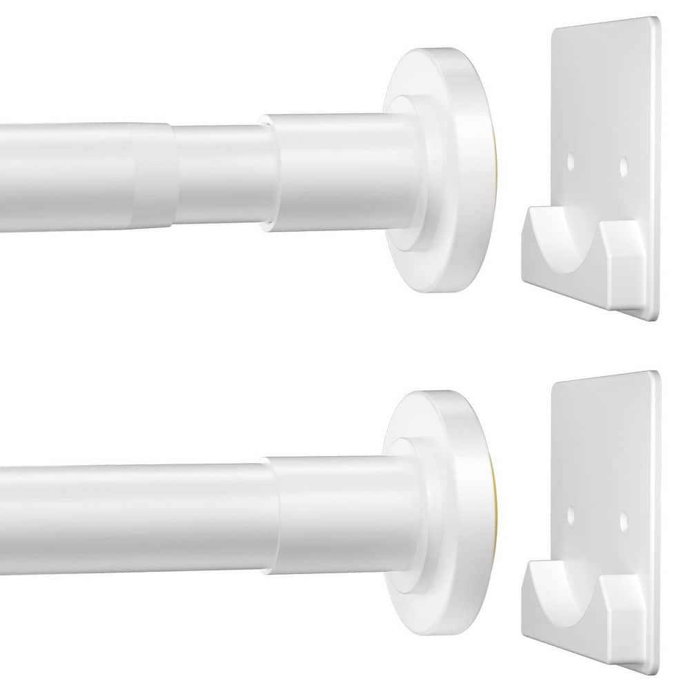 Wudkey 80 in. Stainless Steel Shower Curtain Rod Adjustable Spring ...