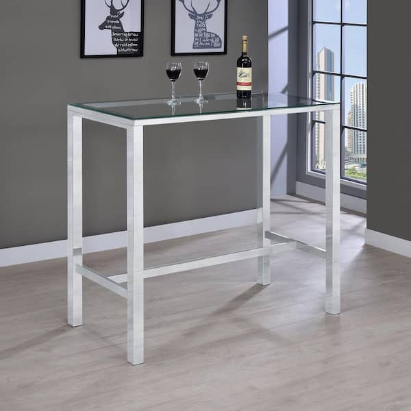 Glass bar height table store