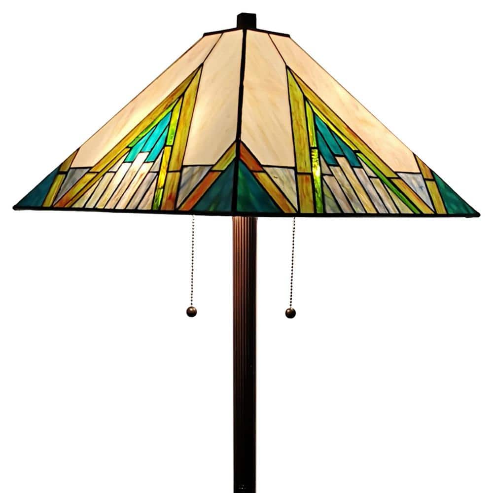 HomeRoots 62 in. Espresso 2 Dimmable (Full Range) Torchiere Floor Lamp ...