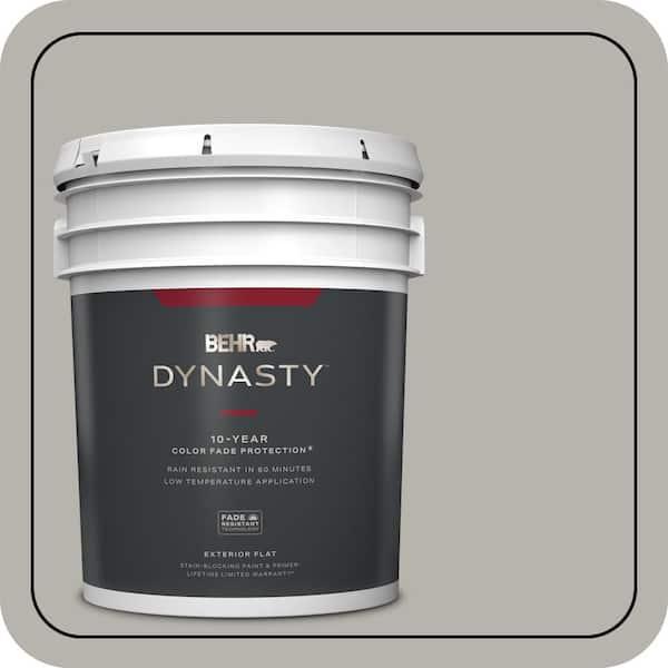 BEHR DYNASTY 5 gal. #PPU24-11 Greige Flat Exterior Stain-Blocking Paint ...