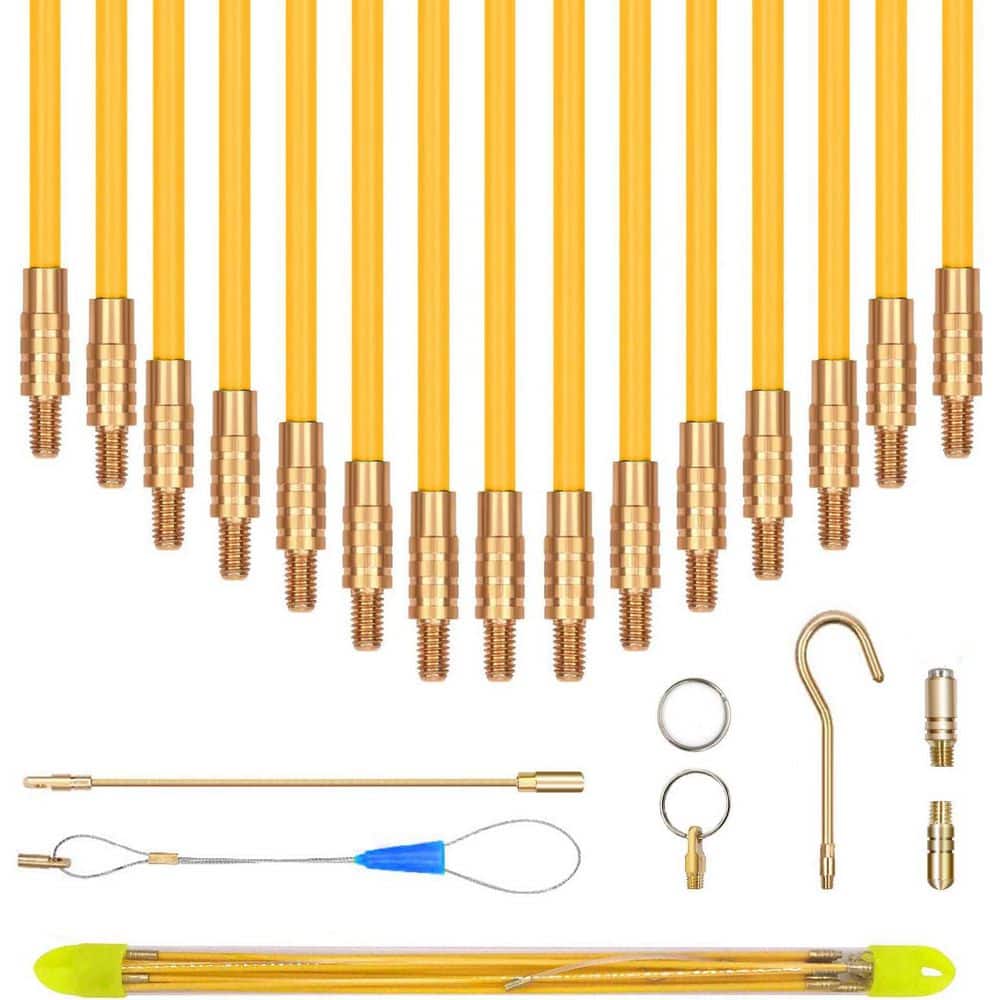 YICHUHAOXI 50 ft. Fiberglass Electrical Wire Fishing Rod Kit with ...