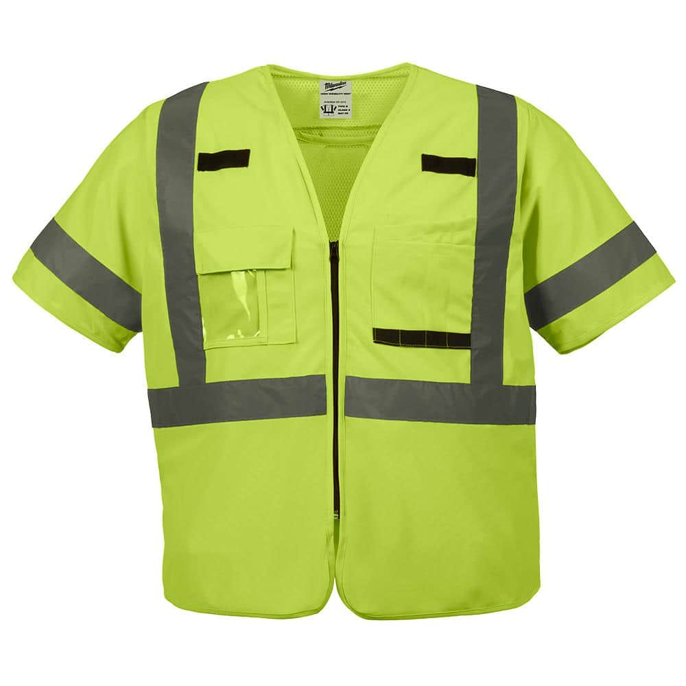Milwaukee Large/X-Large Yellow Class 3 High Visibility Safety Vest with ...