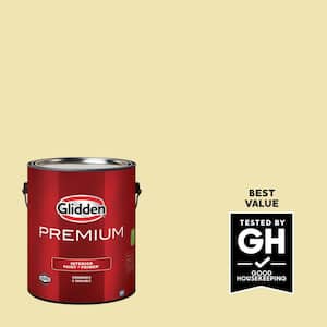 Glidden Premium 5 gal. PPG1108-3 Butter Cookie Satin Exterior Latex ...