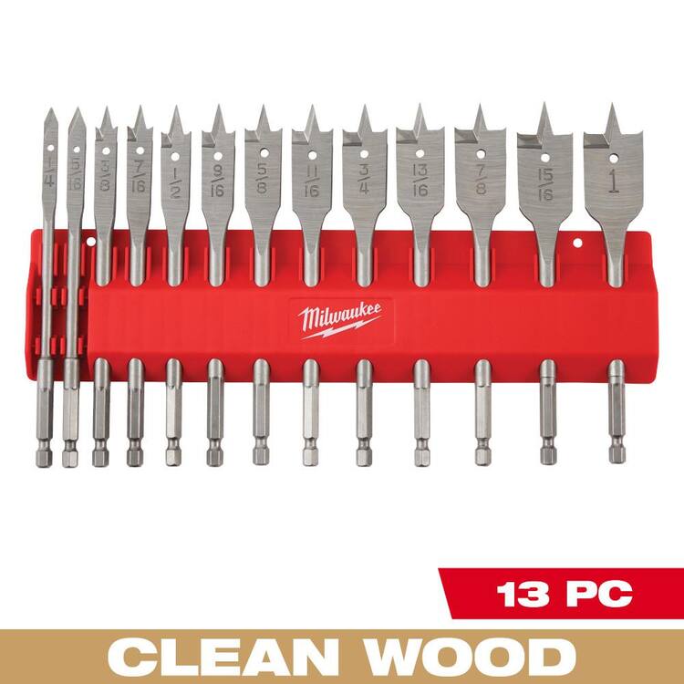 Milwaukee High Speed Wood Spade Bit Set (13-Piece) – Home Depot ...