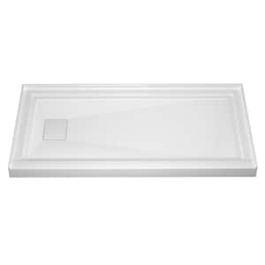 NTQ 60 in. x 32 in. Single Threshold Acrylic Shower Base Alcove Floor ...