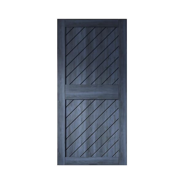 HOMACER XT1 36 in. x 84 in. C-Panel Solid Core Navy Slanted Stripe ...