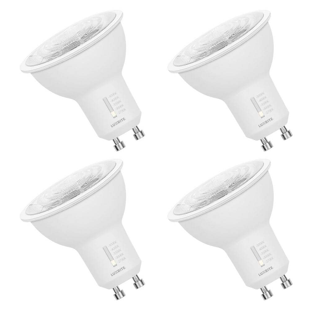 LUXRITE 50 Halogen Equivalent, GU10 LED Light Bulb, 5CCT 2700K-5000K ...
