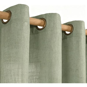 Sage Green Polyester 52 in. W x 102 in. L Grommet Light Filtering ...