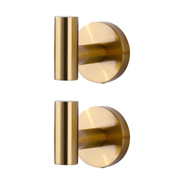 ALEASHA Round shape Knob Robe/Towel Hook in Brushed Gold 2-Pieces AL ...