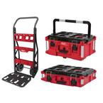 Milwaukee PACKOUT 20 in. 2-Wheel Utility Cart with Large Tool Box and ...