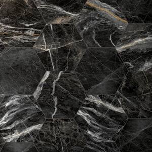 MOLOVO Elegance Marquina Gold Chevron 3.15 in. x 15.75 in. Matte ...