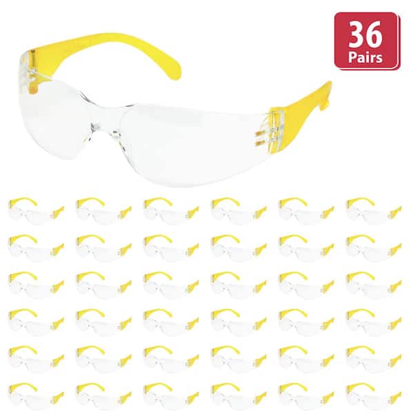 Safe Handler Yellow, Crystal Clear Lens Color Temple Safety Glasses ...