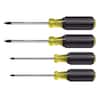 Klein Tools 4-Piece Square Recess Screwdriver Set- Cushion Grip Handles ...