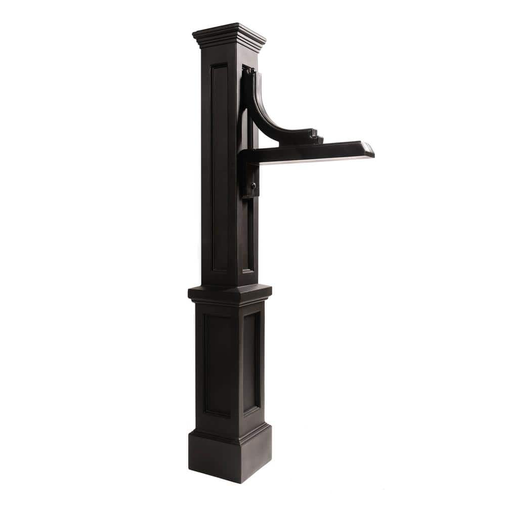 Mayne Woodhaven 56 in. Tall Black Polyethylene Address Sign Post 5812-B ...