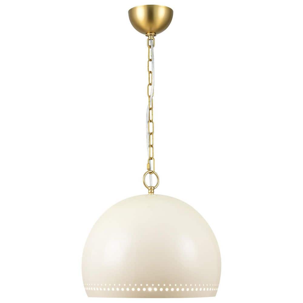 Rennnsan Effie Contemporary 1-Light White Dome Pendant Light with ...