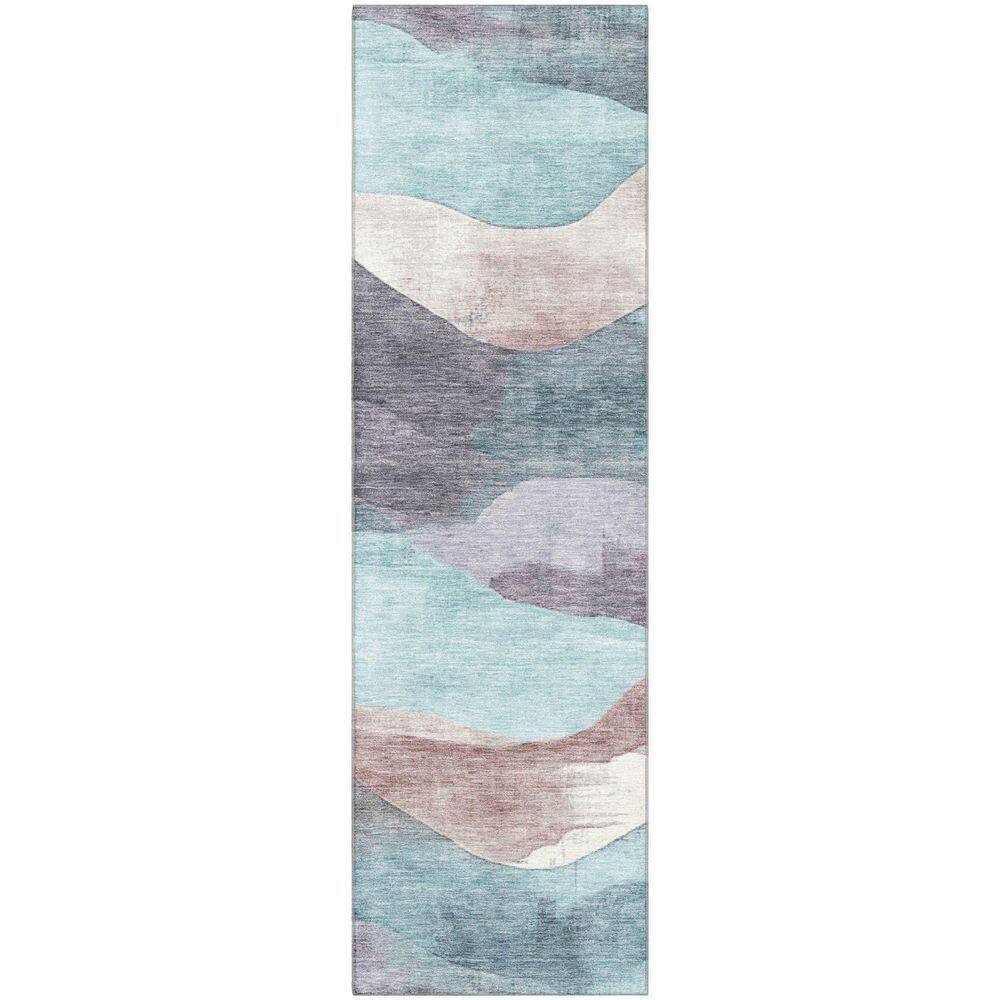 Addison Rugs Mayfield Premium Machine Washable Abstract AMF1966 Teal 2 ...