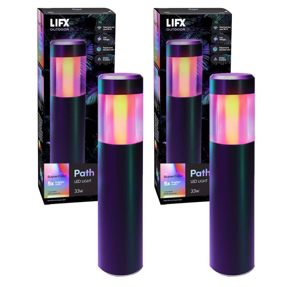 LIFX Low Voltage Black RGB Integrated LED Smart Wi-Fi Round Landscape ...