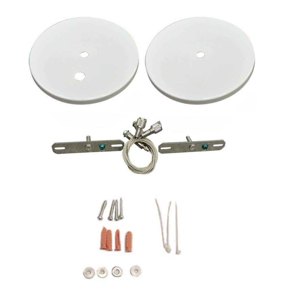 ETI LIGHTING 8 ft. White Suspension Mount Kit - Aircraft Cable with ...
