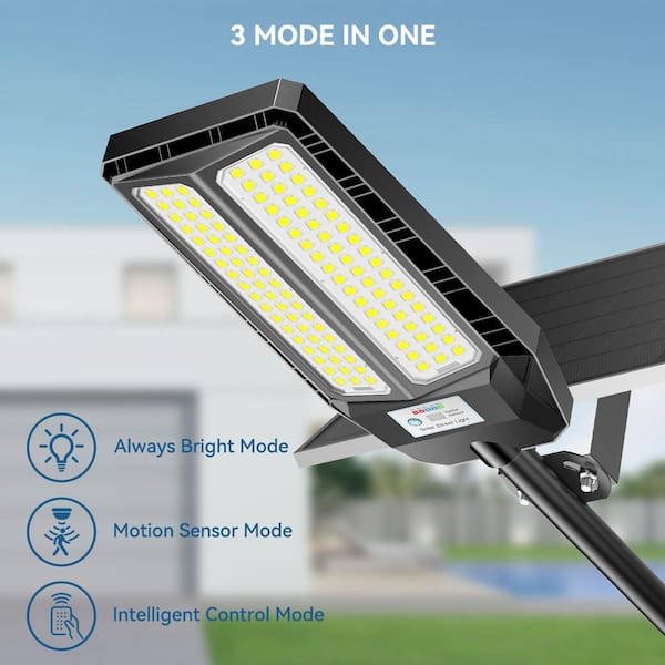 Adewalk 200,000 Lumens 5000-Watt 220° Black Motion Sensing Dusk to Dawn ...