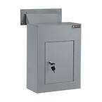 AdirOffice Grey Steel Through the Wall Drop Box with Adjustable Chute ...