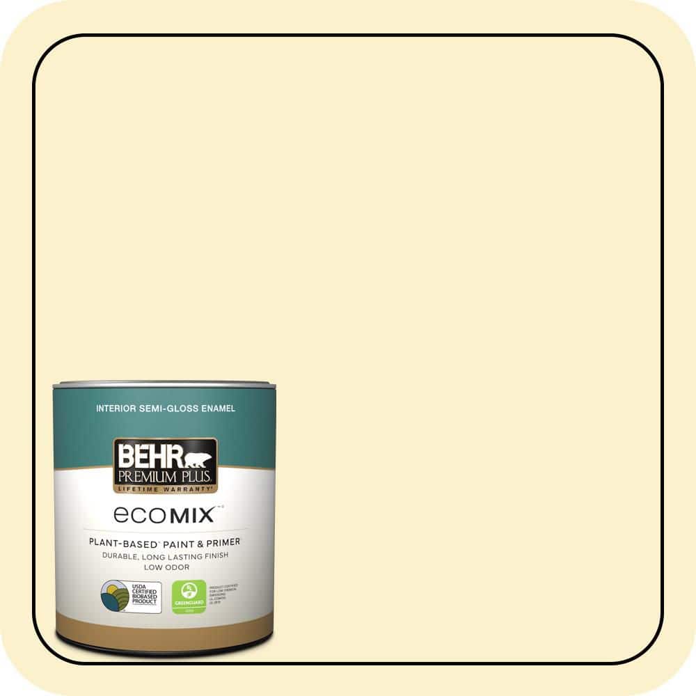 BEHR PREMIUM PLUS 1 qt. #370A-1 Moon Mist Semi-Gloss Enamel EcoMix ...