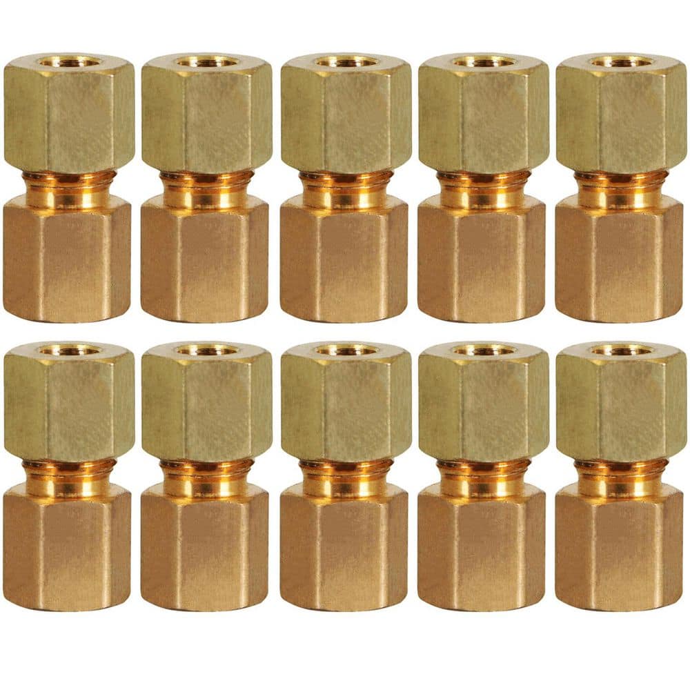 PLUMBFLEX 3/8 In. OD Compression x 1/4 In. FIP Reducing Adapter Brass ...