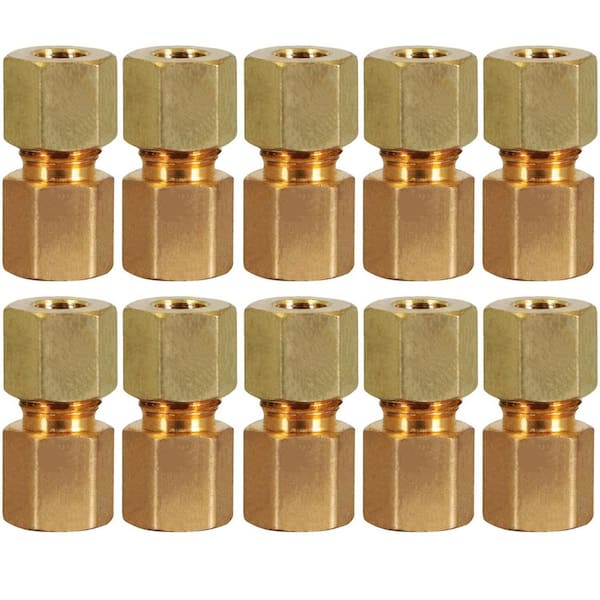 PLUMBFLEX 3/8 in. OD Comp x MIP Adapter Brass for Use with Potable ...