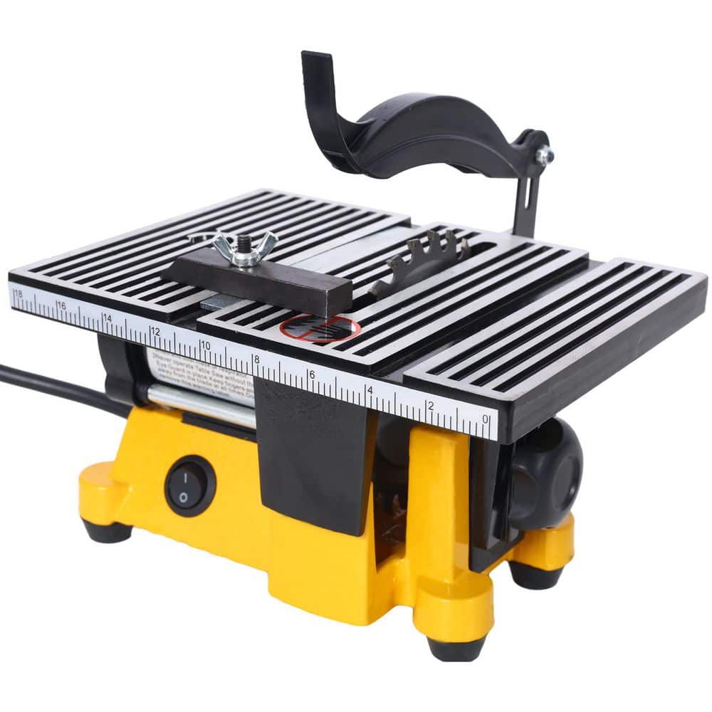 Busdays 4 in. 90W Mini Table Saw Top Cut Off Miter Saw Multifunctional ...