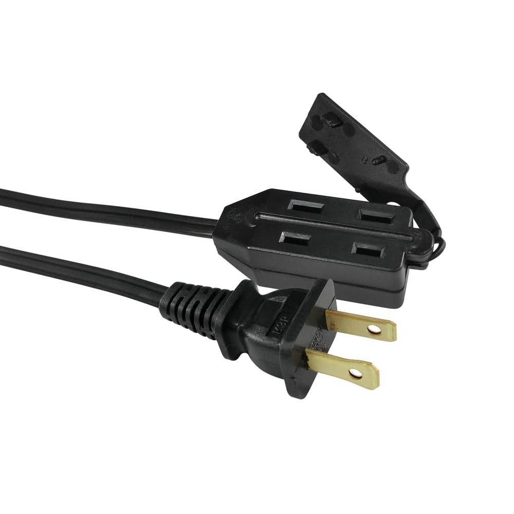 HDX 12 ft. 16/2 Light Duty Indoor Multi-Outlet Extension Cord, Black ...