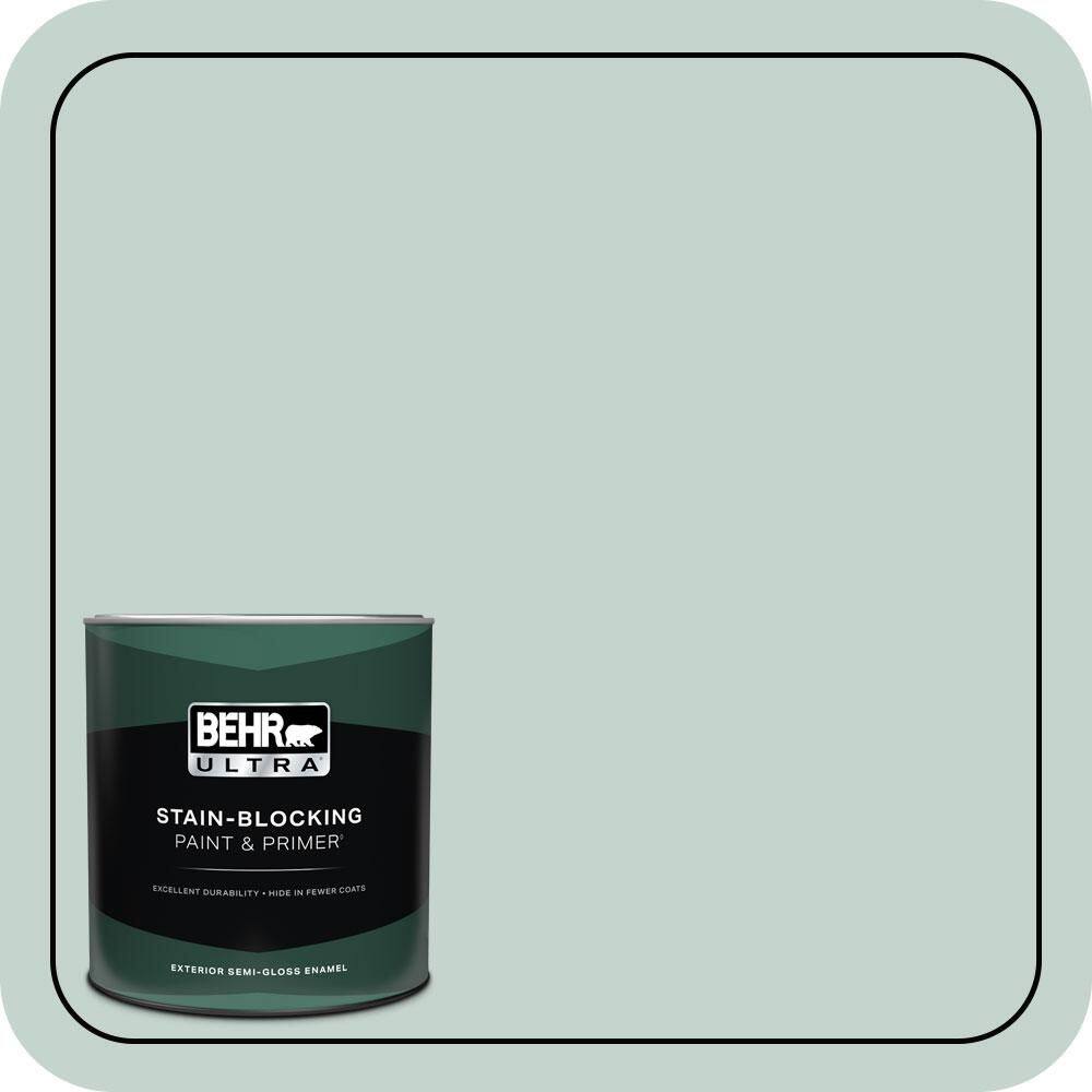 BEHR ULTRA 1 qt. #N430-2 Natures Reflection Semi-Gloss Enamel Exterior ...