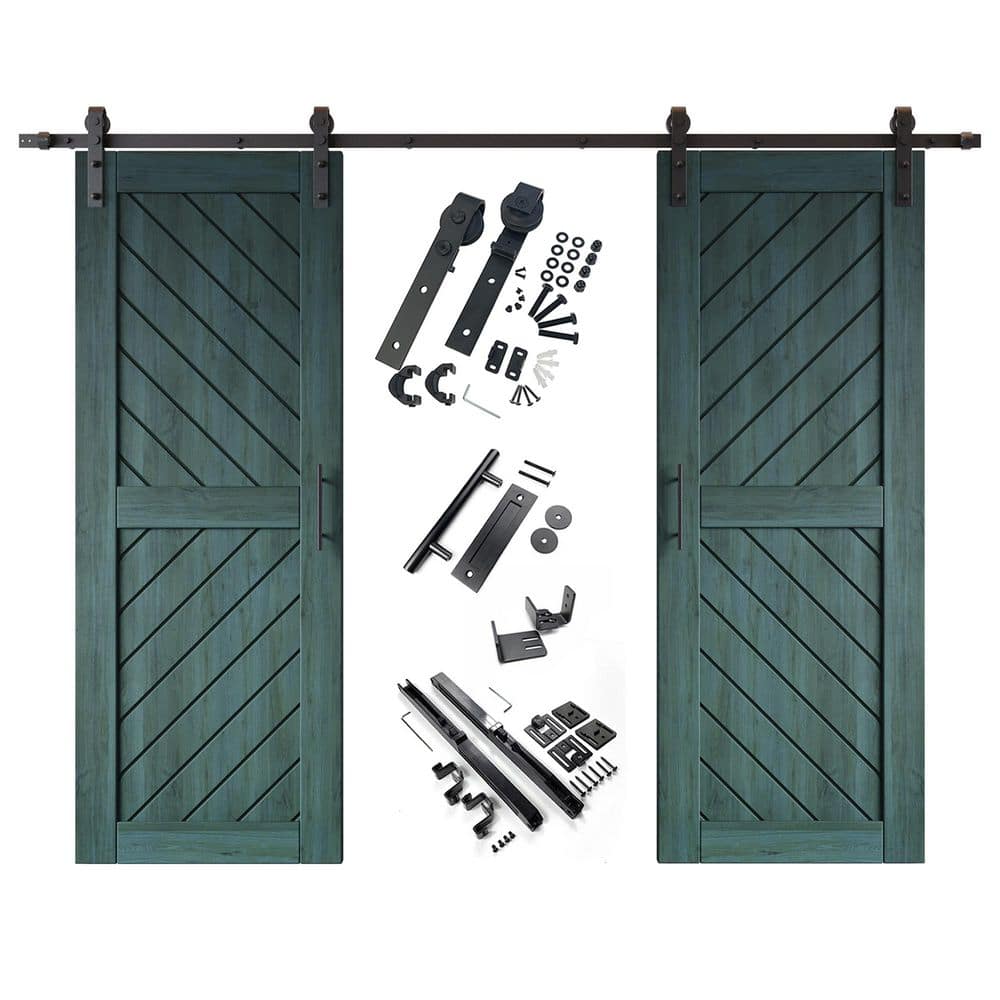 HOMACER XT4 30 in. x 80 in. C-Panel Royal Pine Slanted Stripe Design ...