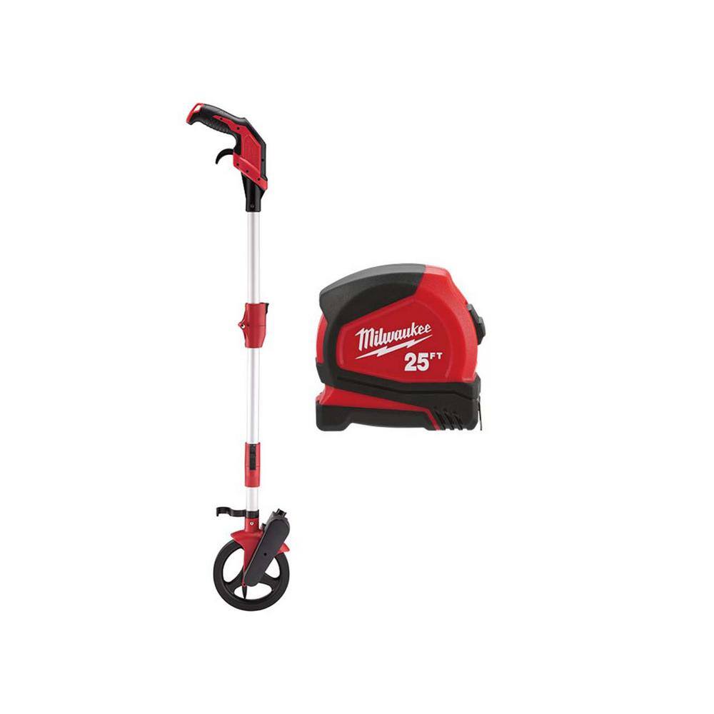 Milwaukee 6 in. Aluminum Measuring Wheel with Compact Auto Lock 25 ft ...