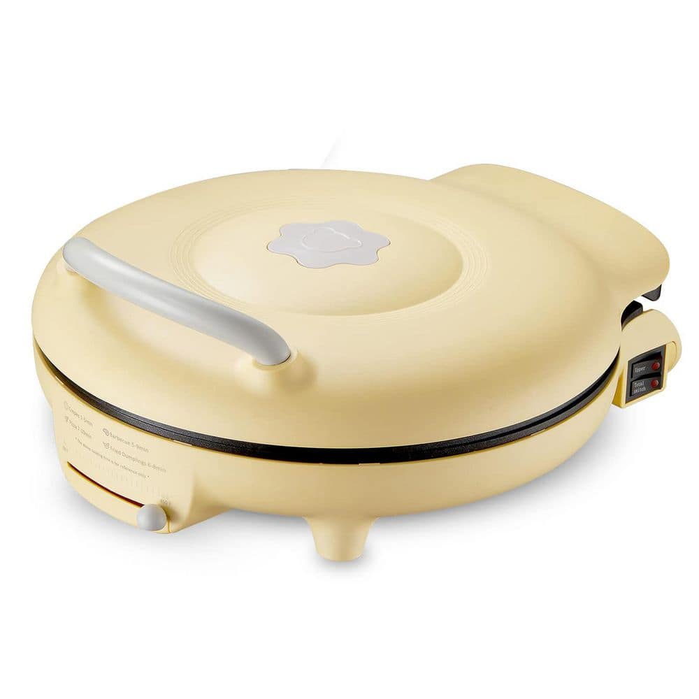 11.8 in. ABS Beige Electric Saute Pan Smokeless Nonstick Grill ...